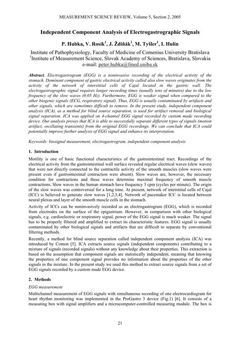 Pdf Independent Component Analysis Of Electrogastrographic Signals