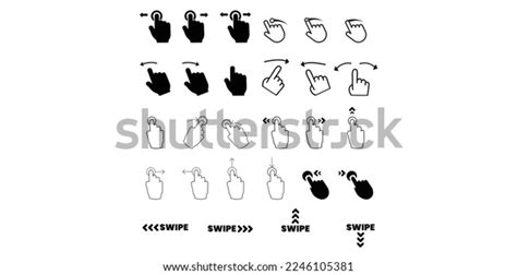 Swipe Set Buttons Social Media Black Stock Vector Royalty Free