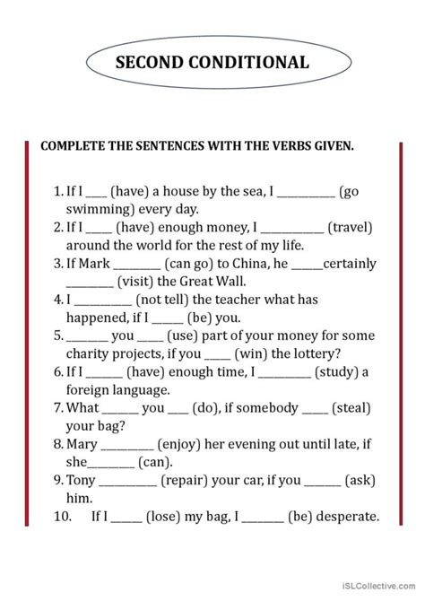 Conditional Sentences English Esl Powerpoints