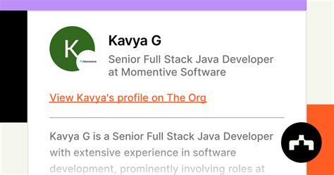 Kavya G Senior Full Stack Java Developer At Momentive Software The Org