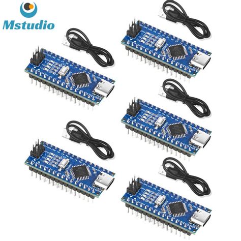 5 шт Arduino Nano V3 0 Программируемый контроллер Usb Type C на базе микроконтроллера Atmega328p