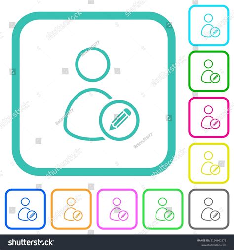 Edit User Account Outline Vivid Colored Stock Vector Royalty Free 2160662371 Shutterstock