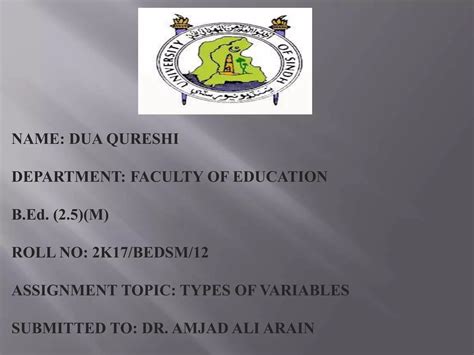 Types Of Variables Ppt