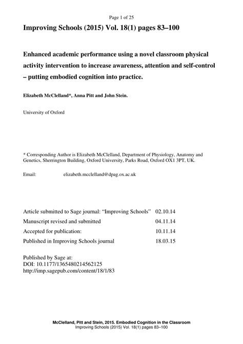 Pdf Enhanced Academic Performance Using A Novel Classroom Physical