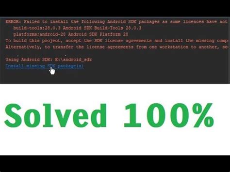 Error Failed To Install The Following Android Sdk Packages Jsut Solve It YouTube