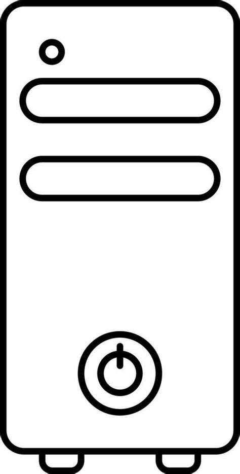 Isolated CPU Machine Icon In Black Line Art Vector Art At