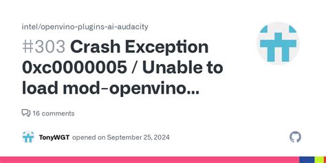 Crash Exception 0xc0000005 Unable To Load Mod Openvino Module · Issue