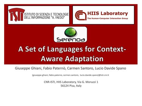 ppt a set of languages for context aware adaptation powerpoint
