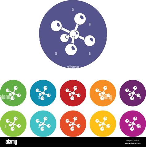 Molecule Chemistry Icons Set Vector Color Stock Vector Image And Art Alamy