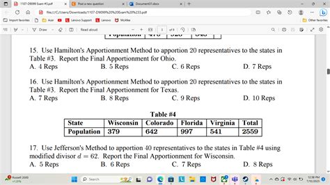 please use table 4 to answer 18 24 all are parts to