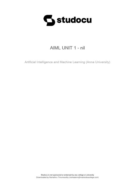 Aiml Unit 1 Nil Pdf Bayesian Network Linear Regression