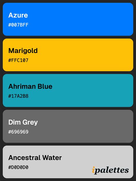 Tailwindcss Color Palette And Colors 007bff Ffc107 17a2b8 696969 D0d0d0 Ipalettes