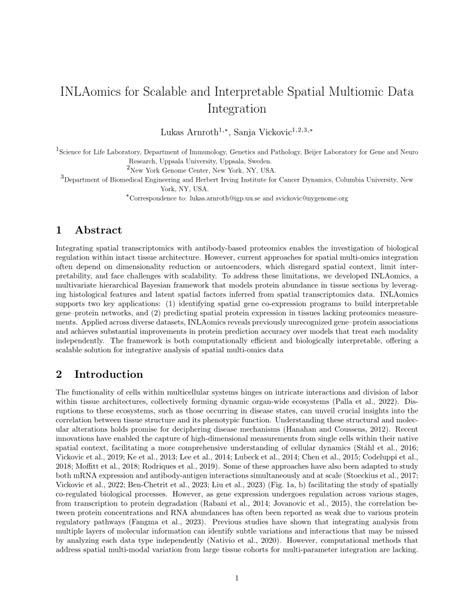 Pdf Inlaomics For Scalable And Interpretable Spatial Multiomic Data