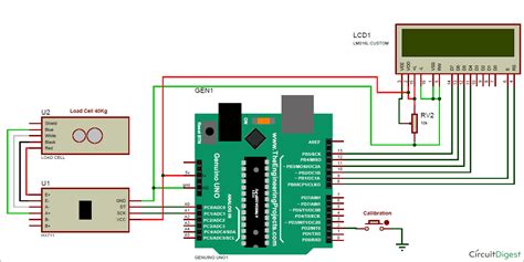 Arduino Weight Measurement Project With Load Cell And Hx711 Module Interfacing Circuit Diagram