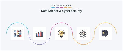 Data Science And Cyber Security Line Filled Flat 5 Icon Pack Including Data Science And Cyber Security Line Filled Flat 5 Icon Pack Including