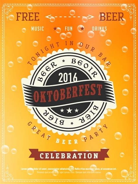 패션 맥주 포스터 벡터 템플릿 Eps Uidownload