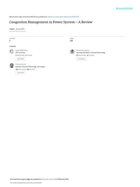 Congestion Managementin Power System Areview Pdf Mathematical Optimization Linear Programming