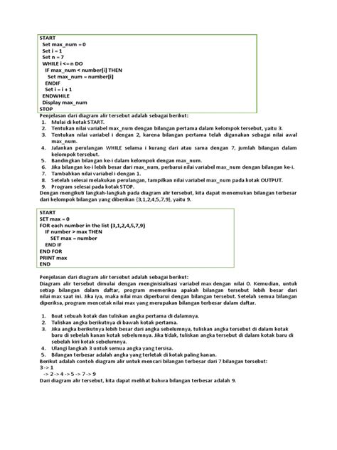 Flowchart Mencari Bilangan Terbesar Dari 7 Pdf