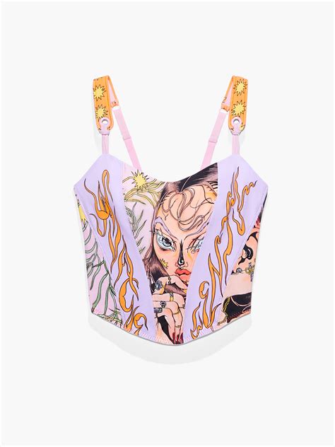 Savage X Alice Bloomfield Corset In Multi Pink SAVAGE X FENTY