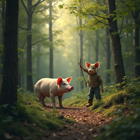 Pig In The Forest Scene Stable Diffusion Online