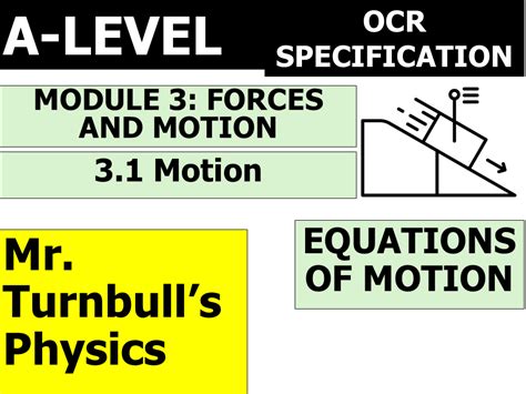 Equations Of Motion Ocr A Level Physics Teaching Resources