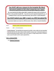ABP Docx You MUST Add Your Answers To The Template File Word Document Posted On D L When