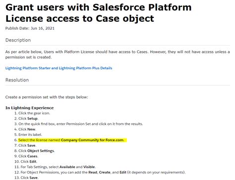 Enable Access To The Case Object For Users With The Salesforce Platform
