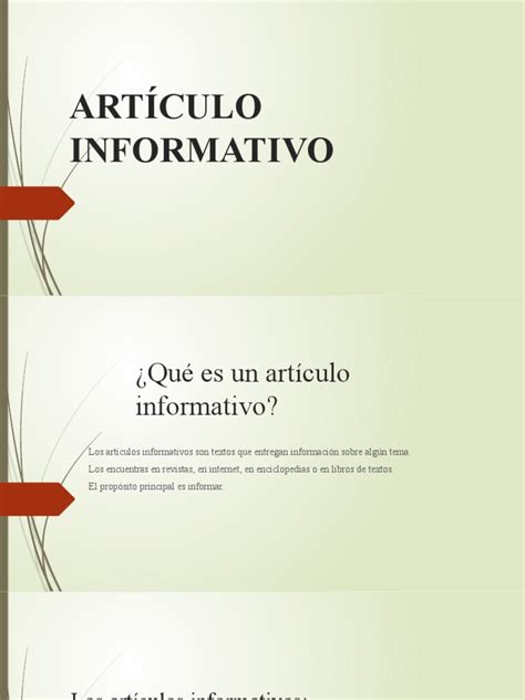 Definición De Artículo Informativo Pdf