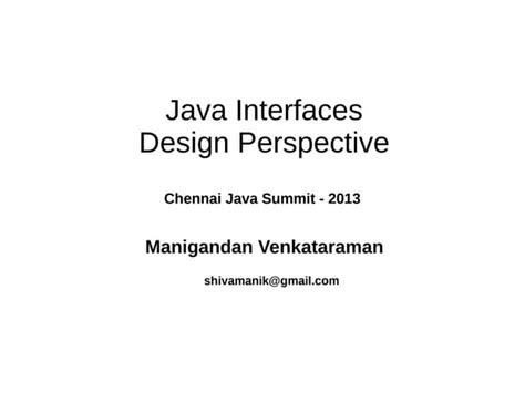java interfaces design perspective ppt