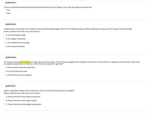 Solved Question 4 If The Sum Of Both The External Torques