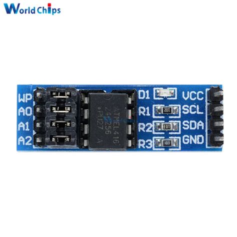 2pcs At24c256 I2c Interface Eeprom Memory Module Onboard 8p Chip Power