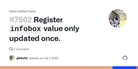 Register `infobox` Value Only Updated Once · Issue 7502 · Helix