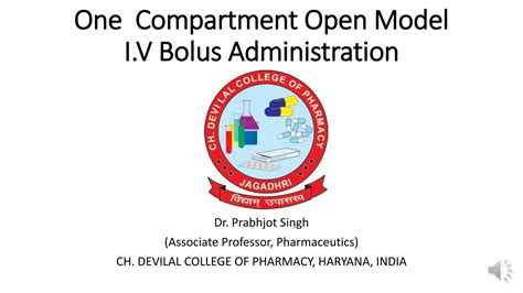 1 Compartment Model Iv Bolus Administration Equation Pptx Lung And