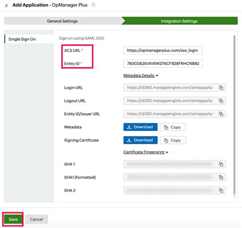 Configuring Saml Sso For Opmanager Plus Identity360