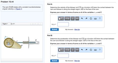 The Cam Oab Rotates With A Constant Counterclockwise