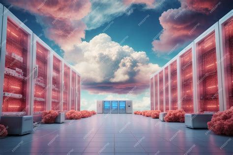 Premium Ai Image Cloud Data Center 3d Rendering
