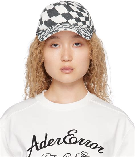 buy ader error white check cap blue at 69 off editorialist