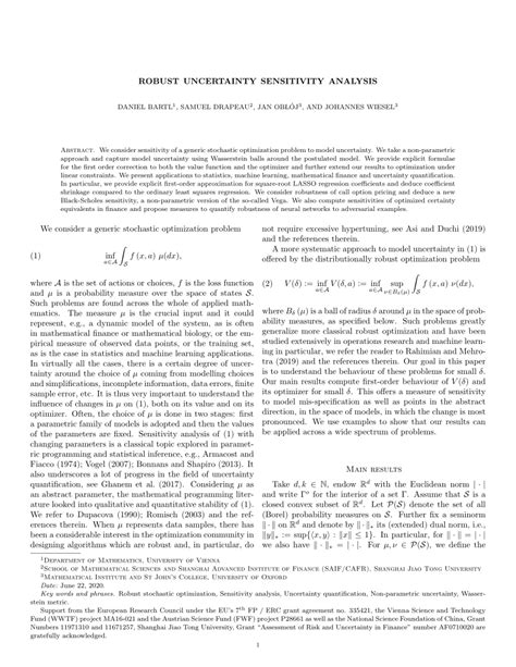 PDF Robust Uncertainty Sensitivity Analysis