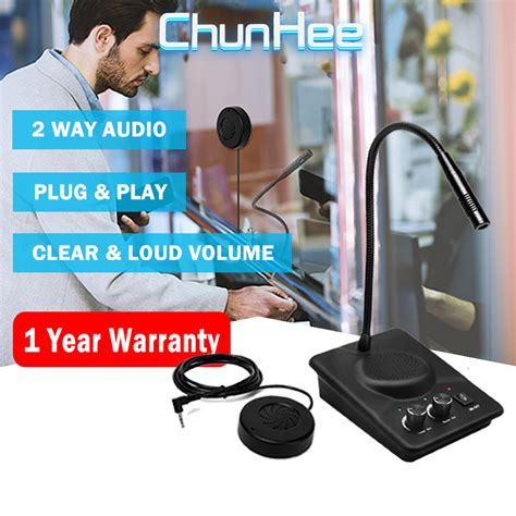 Chunhee Window Intercom Wireless Speaker Mic Window Microphone Speaker Dual Way WI Off