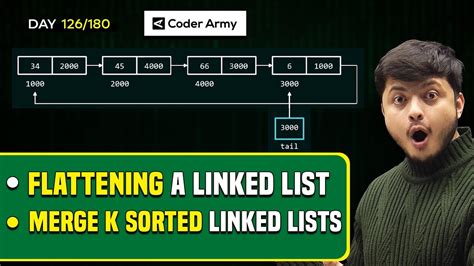 lecture 87 hard problem on linked list flattening a linked list