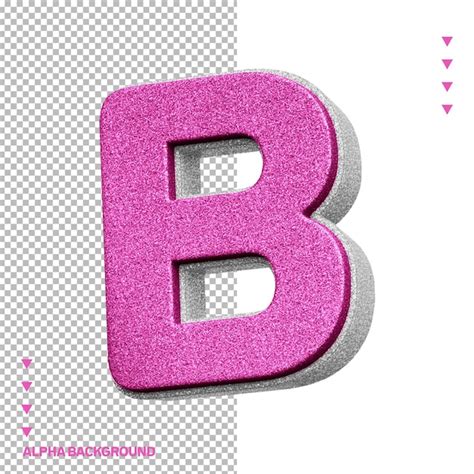 Premium Psd Pink Glittery Background With A Pink Letter B And The Word B