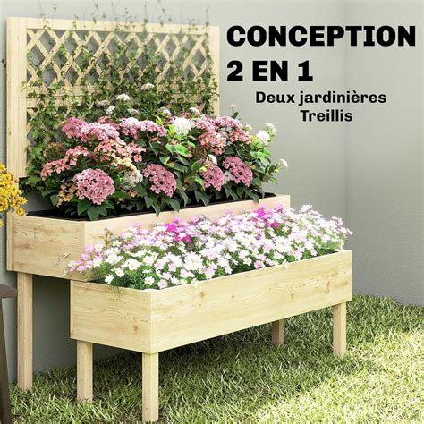 Outsunny 2 Tier Planter With Trellis Model 84h 490v00nd Instruction