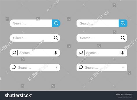 Search Bar Ui Design Elements Stock Vector Royalty Free 2268389853
