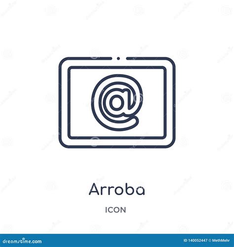Linear Arroba Icon From Comunation Outline Collection Thin Line Arroba Vector Isolated On White