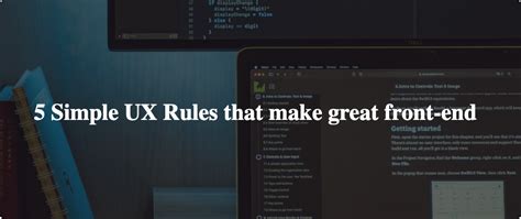 5 Simple Ux Rules That Make Great Front End Dev Community