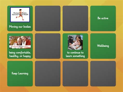 Wellbeing Memory Game Matching Pairs