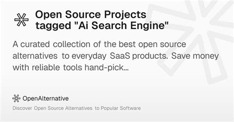 Open Source Projects Tagged Ai Search Engine Openalternative