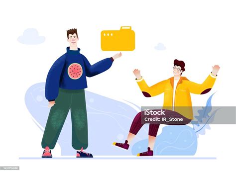 파일 폴더 일러스트레이션을 가진 행복한 창조적 인 젊은 전문 사람들 개념에 대한 스톡 벡터 아트 및 기타 이미지 개념 개념 기호 개선 Istock