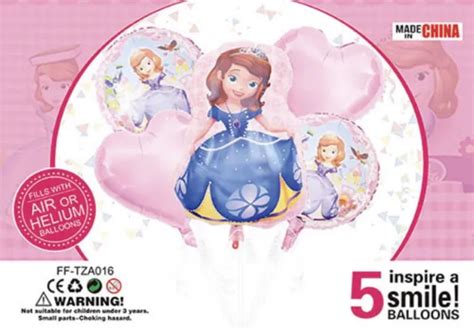 Large 5 Pcs Princess Sofia Balloons Decorations Birthday Photo Props £5 48 Picclick Uk