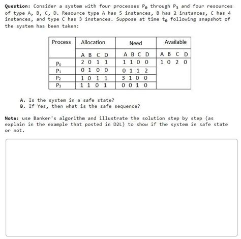 Solved Question Consider A System With Four Processes Po